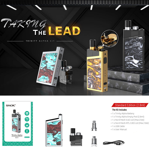 SMOK Trinity Alpha 25W 1000mAh AIO/Pod System Starter Kit — Vape Pen Sales